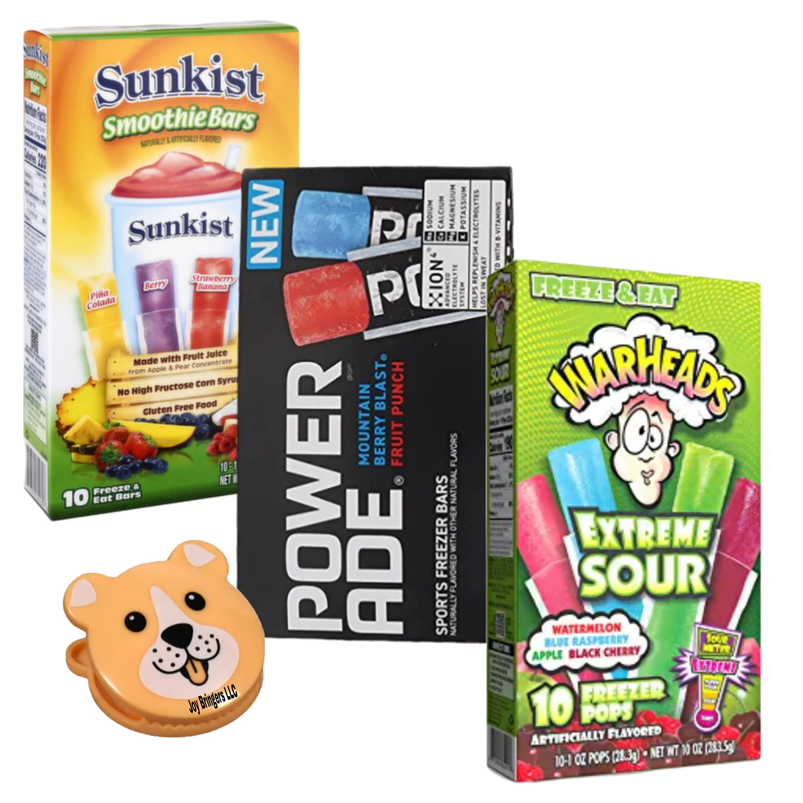 Ice Pops Freezer Bar Variety Pack | 1 Box Each, Warheads Extreme Sour ...