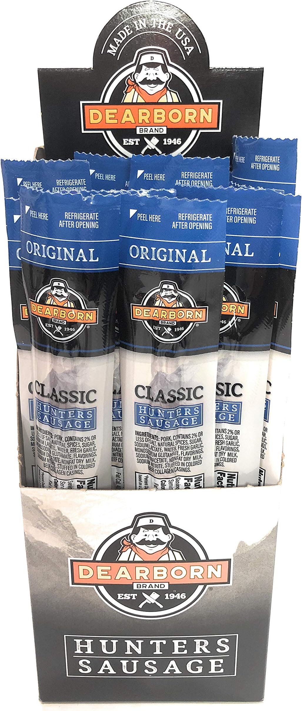 Amazon.com: Delicious Dearborn Classic Hunter Sausage - 24 ct 1oz ...