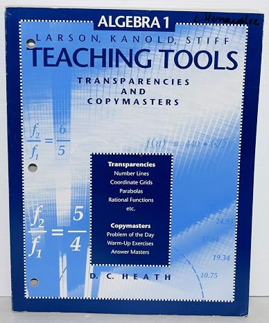Algebra 1: Teaching tools: Ron Larson: 9780669299748: Amazon.com: Books