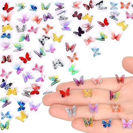 Amazon.com: Yuronam 70 Pcs Mini Butterflies Tiny Resin Butterflies ...