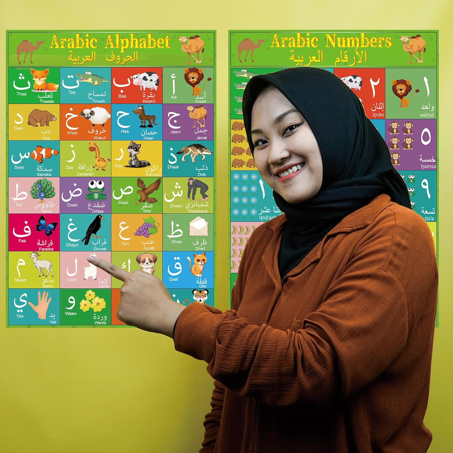Arabic Alphabet Number Poster for Kids Arabic Nepal | Ubuy
