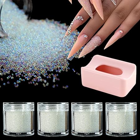Amazon.com : 6 Bottles Micro Caviar Beads Micro Pixie Beads Micro Nail ...