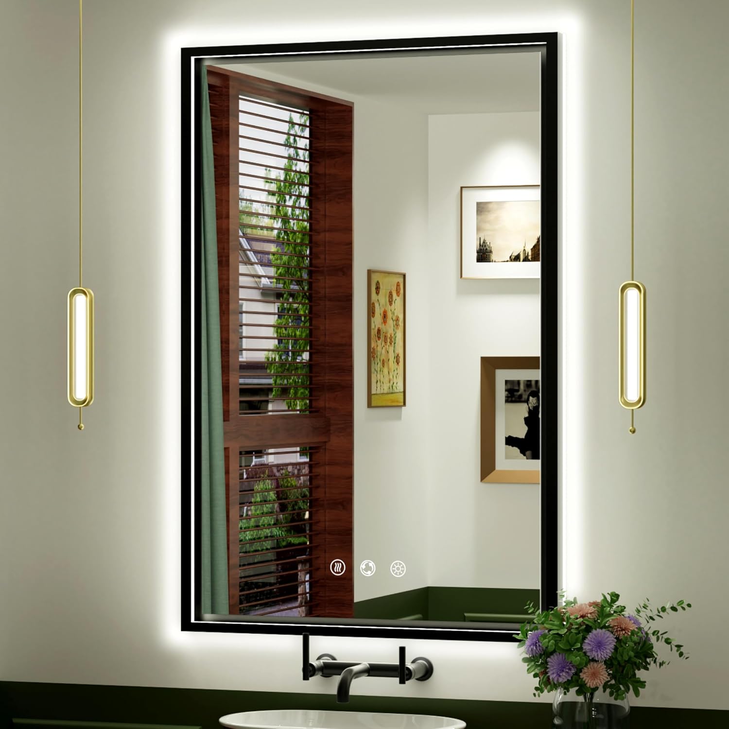 Amazon.com: JSneijder 24x36 Inch LED Bathroom Mirror, Frontlit ...