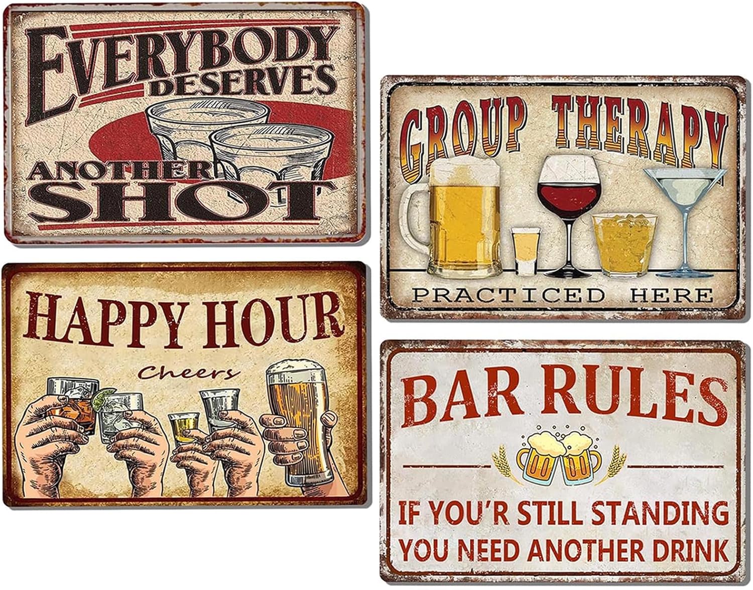 Amazon.com: Funny Bar Signs For Home Bar Decor Bar Rules Tin Signs ...