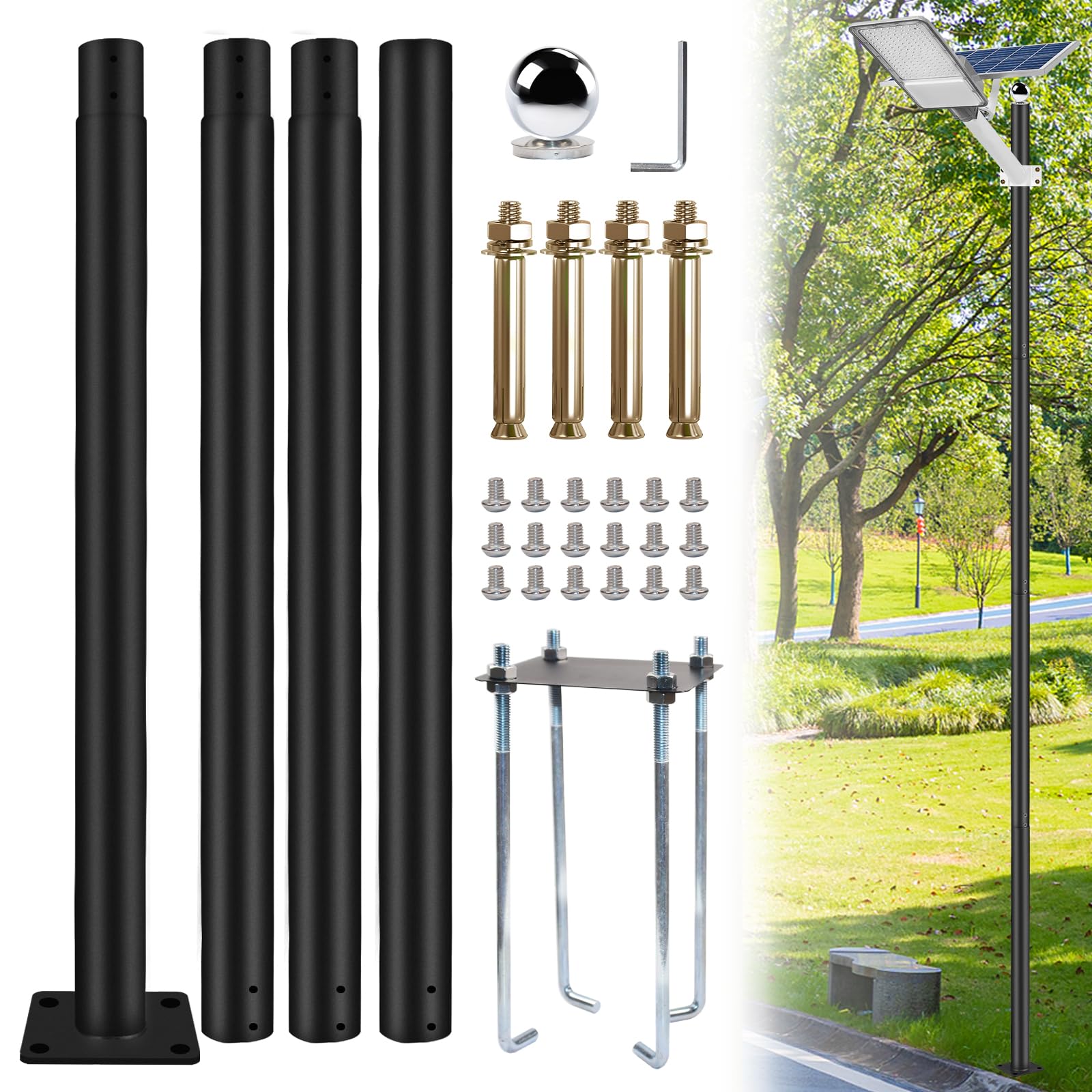 Street Light Pole 13 Ft Tall | Outdoor Adjustable Heavy Duty Metal ...