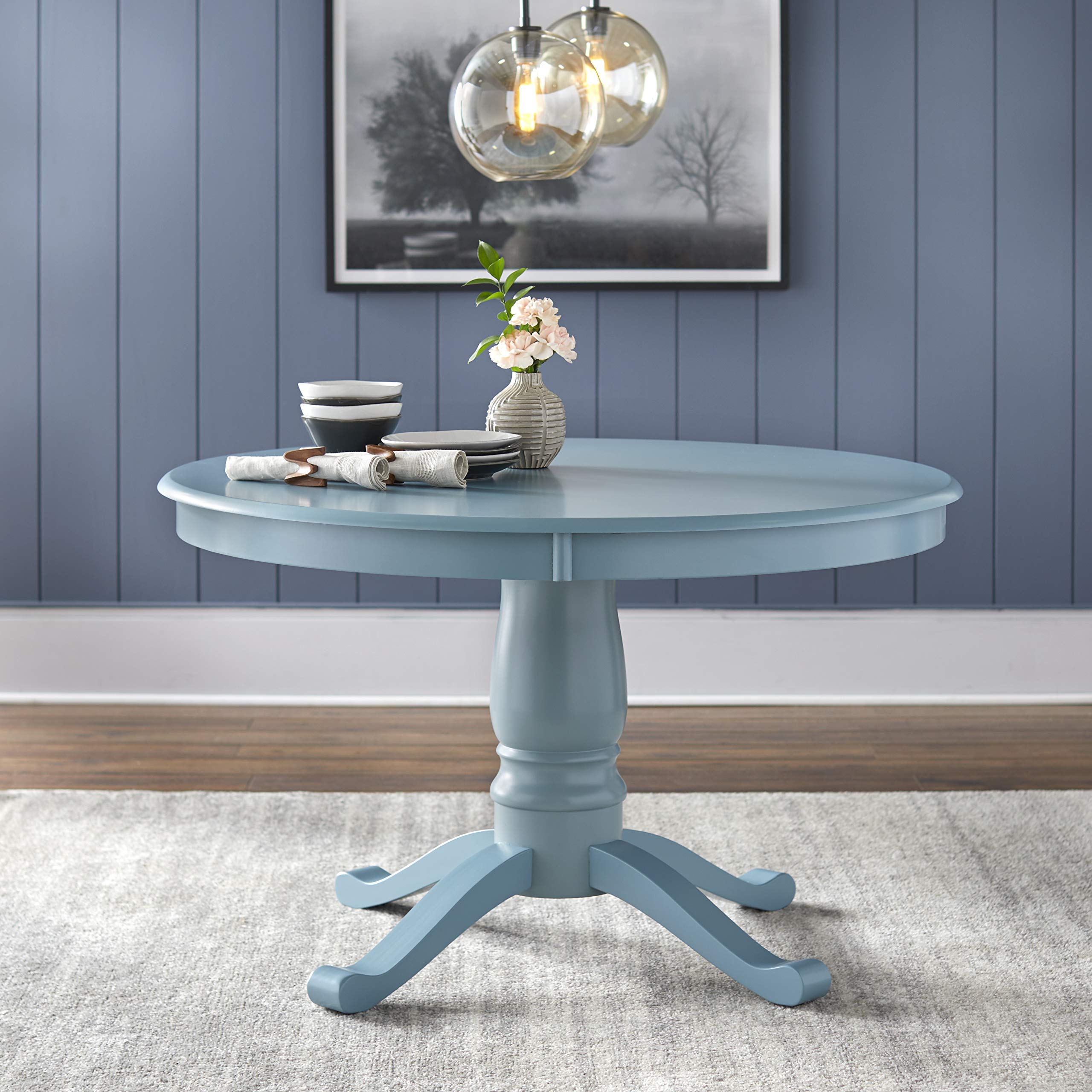 Antique Blue Tables Bold, Classic Dining Room With A Contemporary