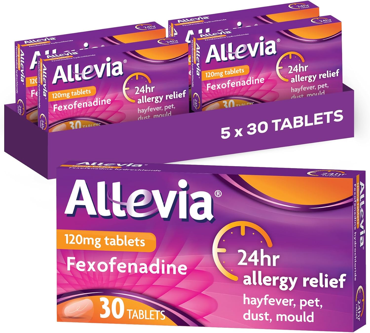 Allevia Allergy Tablets | 120mg Fexofenadine | 24hr Relief Acts within ...
