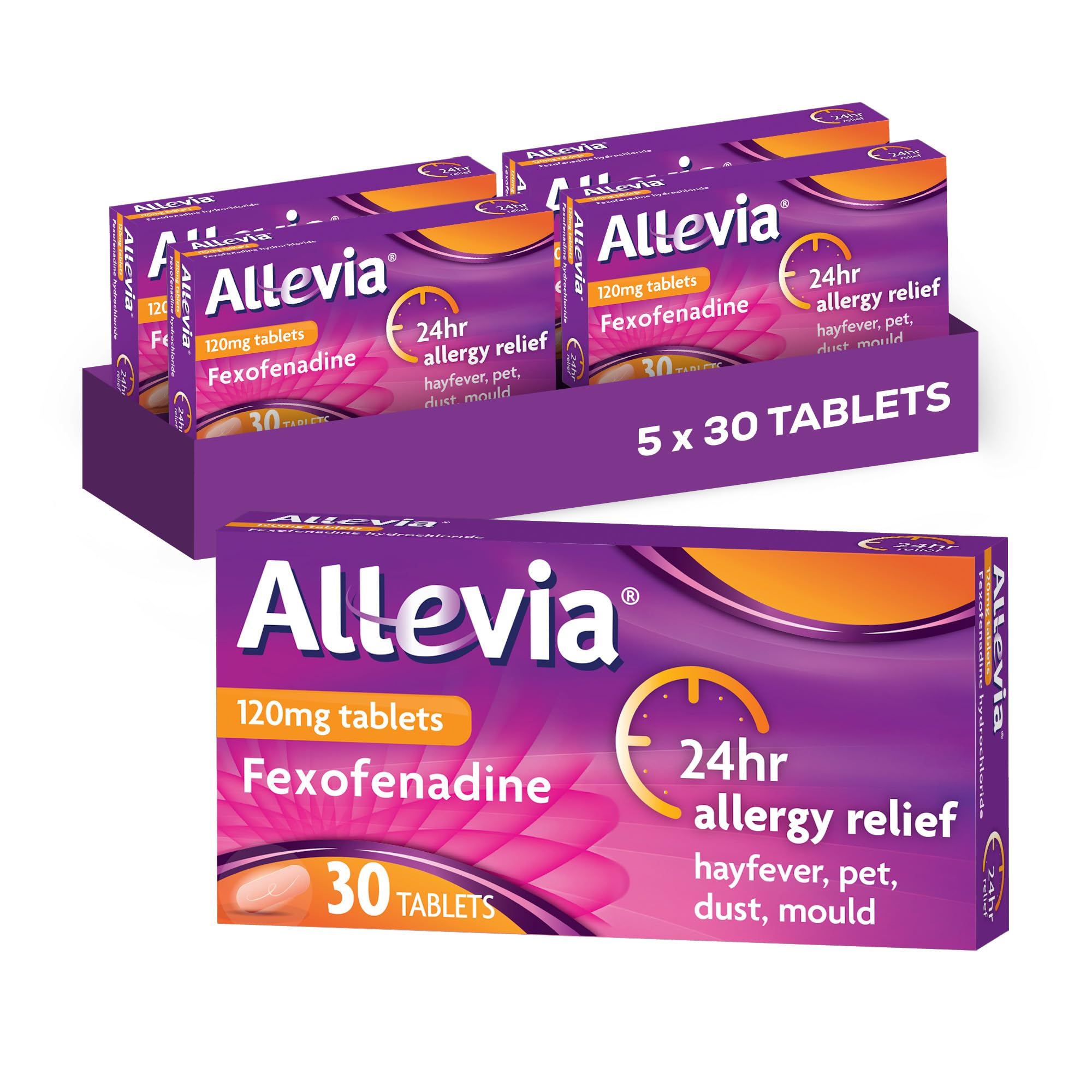 Allevia Allergy Tablets | 120mg Fexofenadine | 24hr Relief Acts within ...