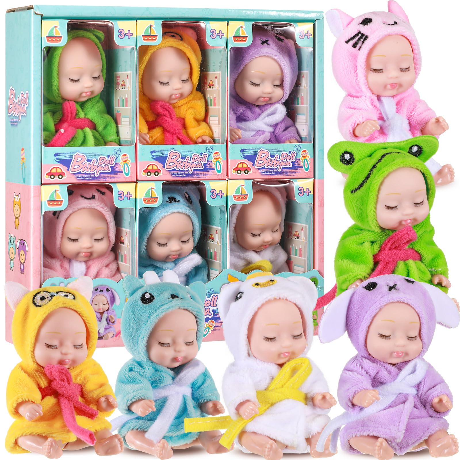 Amazon.com: Hanaive 6 Pcs Mini Baby Dolls 4 Inch Easter Basket Dolls ...
