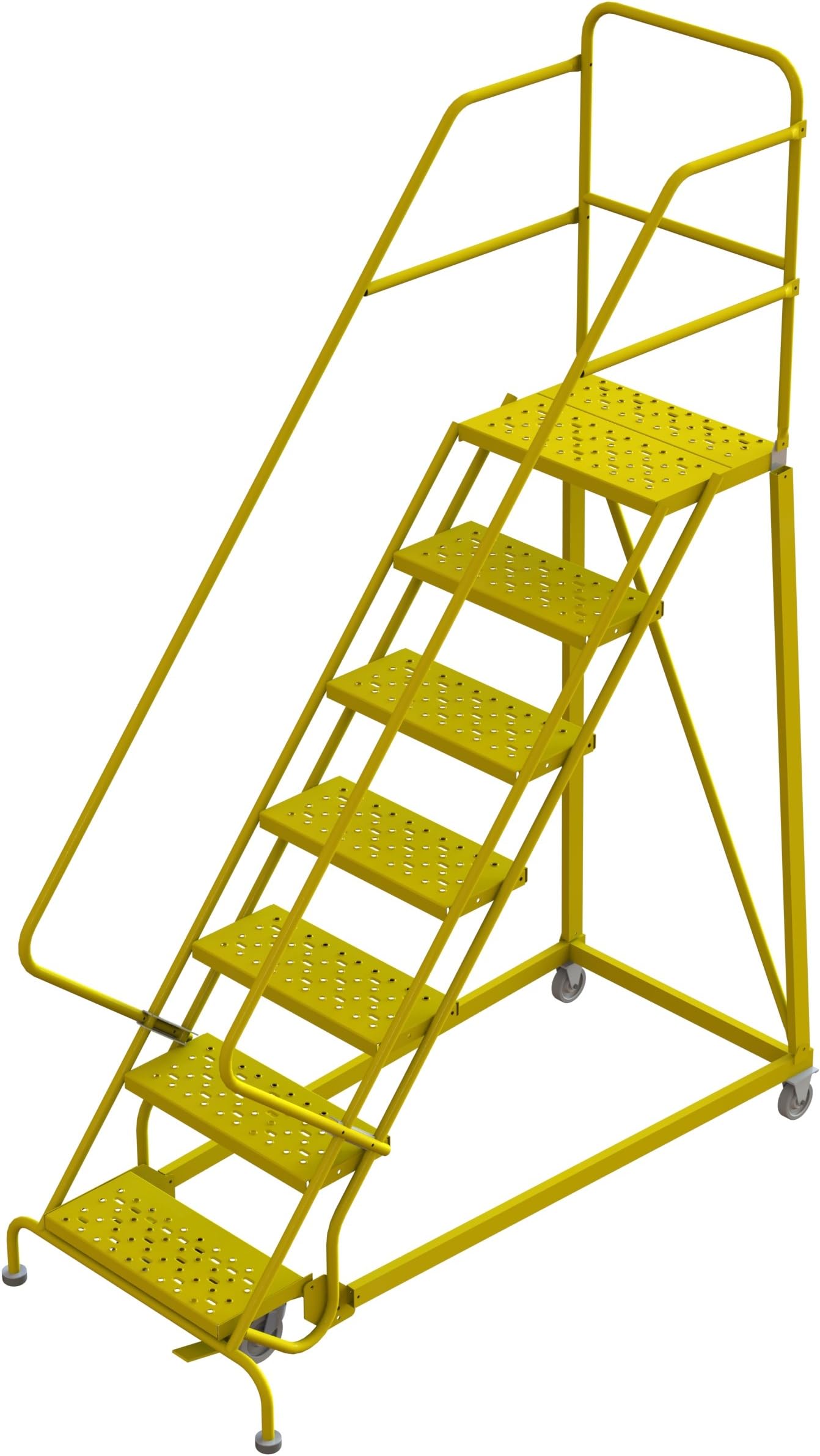 Ballymore SW1032P 10 Step 24" W Steel Safety Angle Rolling Ladder W ...