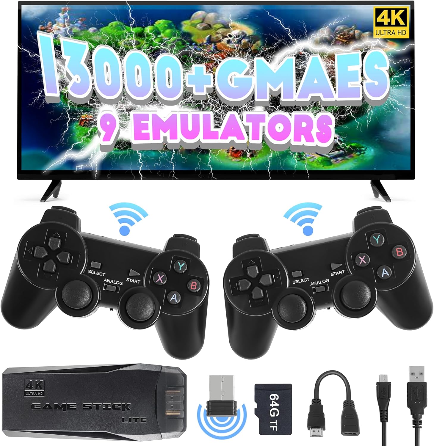 Amazon.com: Wireless Retro Game Console, Nostalgia Stick Game, Plug and ...