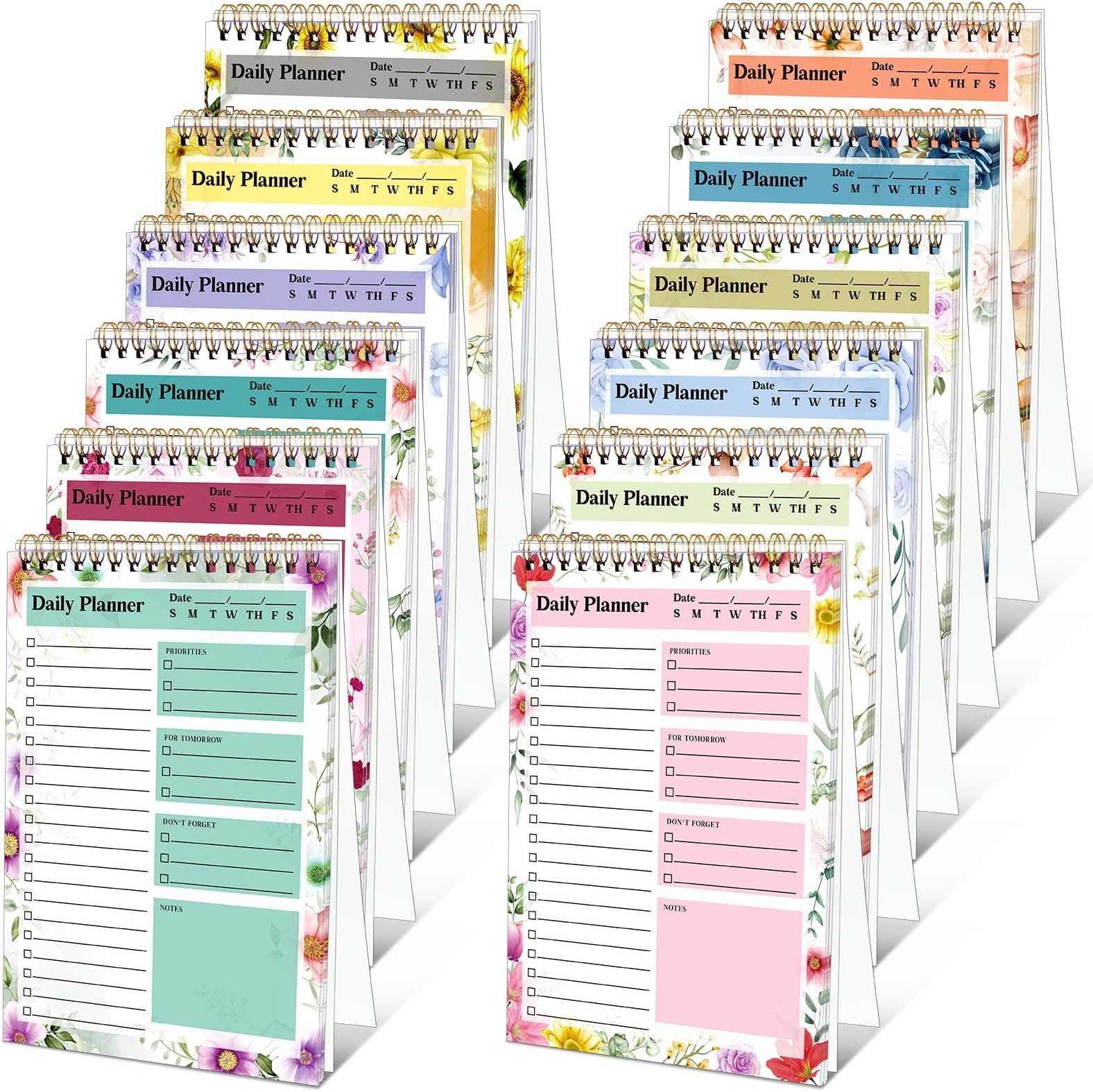 Amazon.com : Fuutreo 12 Pack to Do List Notepad Daily Planner Notepad 5 ...
