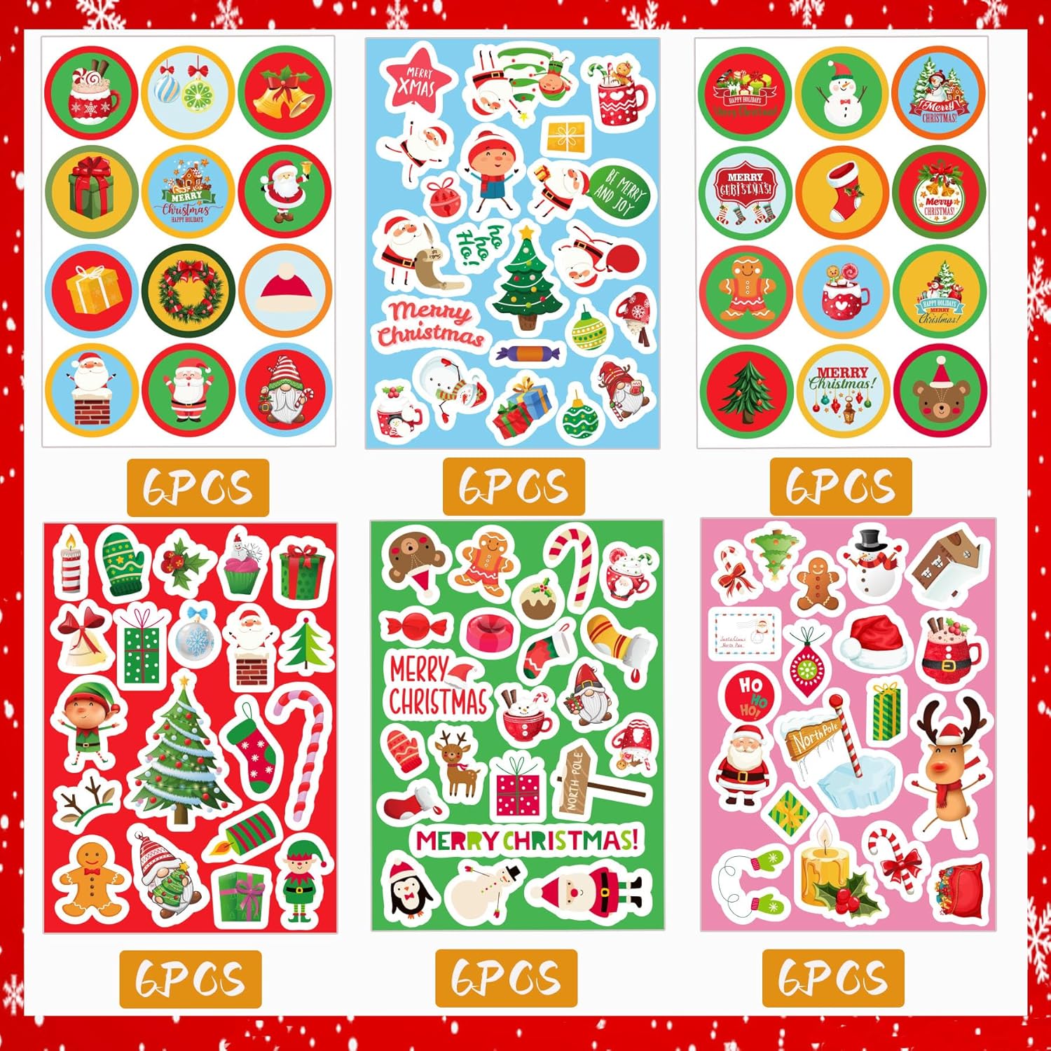 Calcomanías de Navidad para niños, 624 unidades, calcomanías de adorno ...