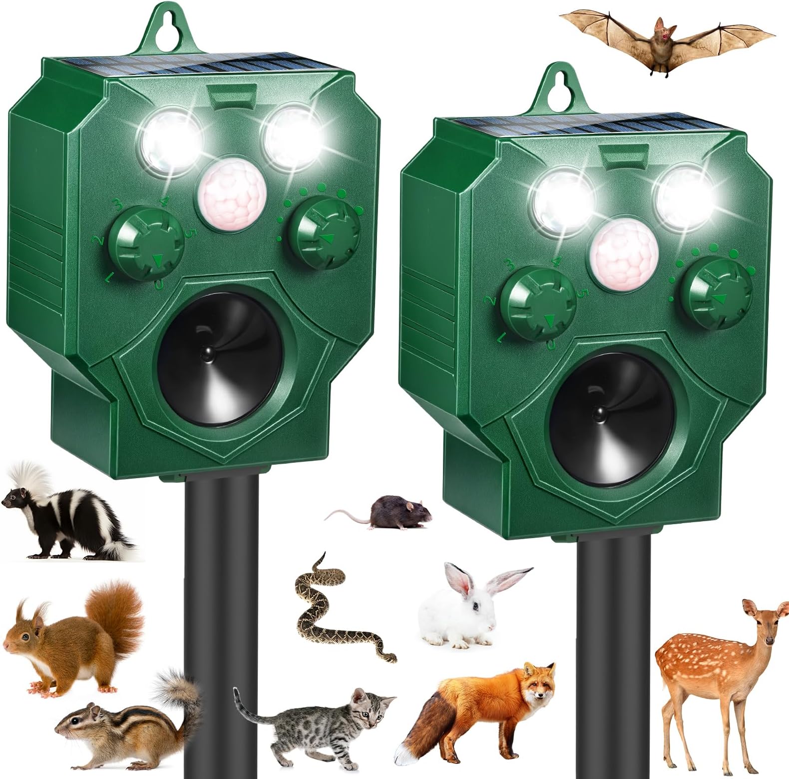 Amazon.com: Animal Repellent Outdoor,Ultrasonic Pest Repeller with ...