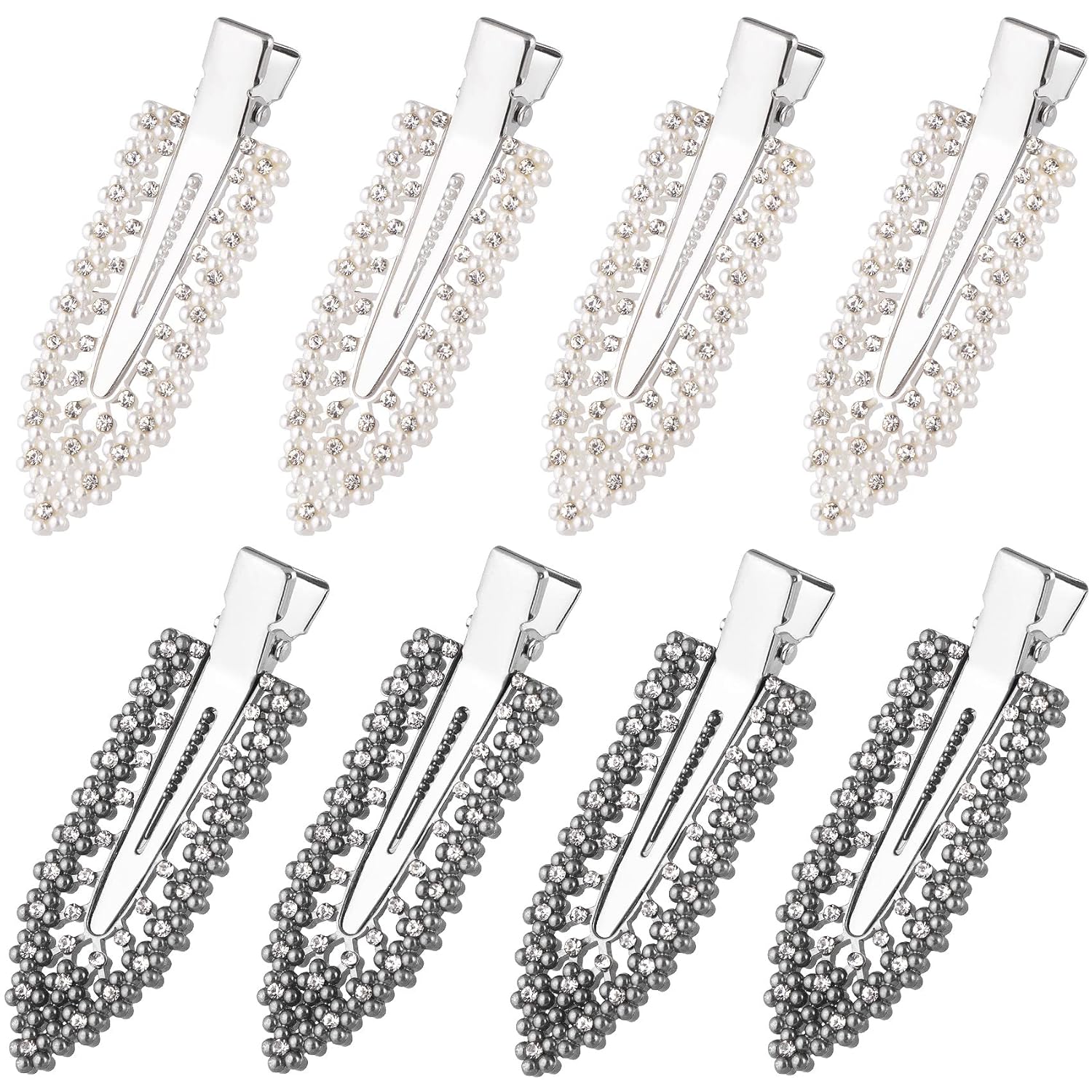 Amazon.com : Joez Wonderful 8pcs Rhinestone No Bend Hair Clips, No ...