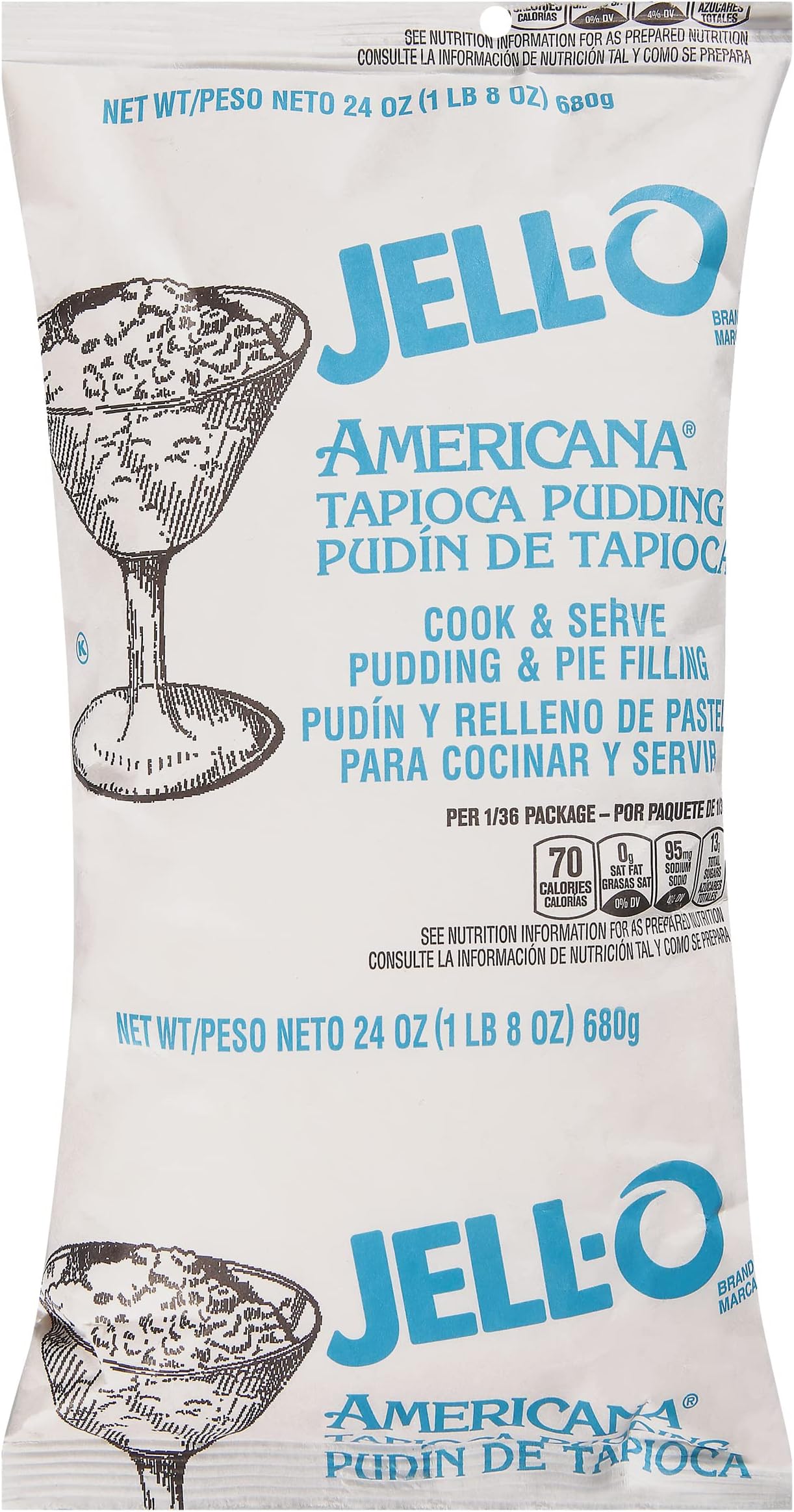 Amazon.com : Jell-O Americana Tapioca Pudding (24 oz Pouches, Pack of ...