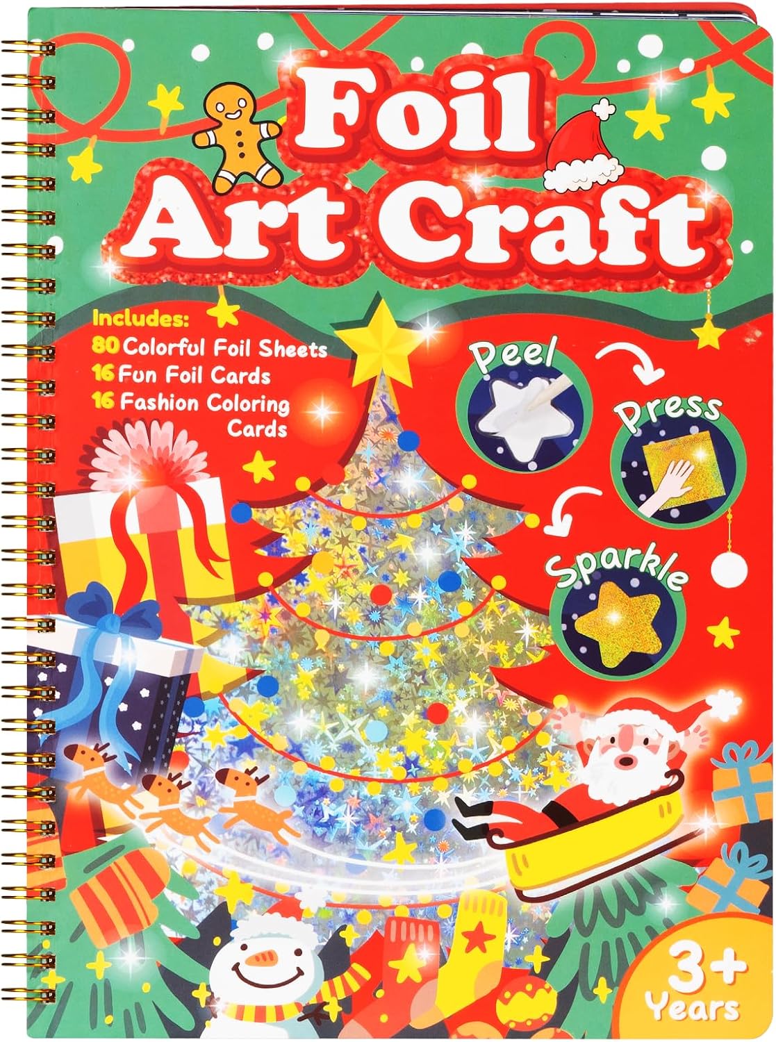 Mocraft Foil Art for Kids - Fun Christmas Card Making Set with 80 ...
