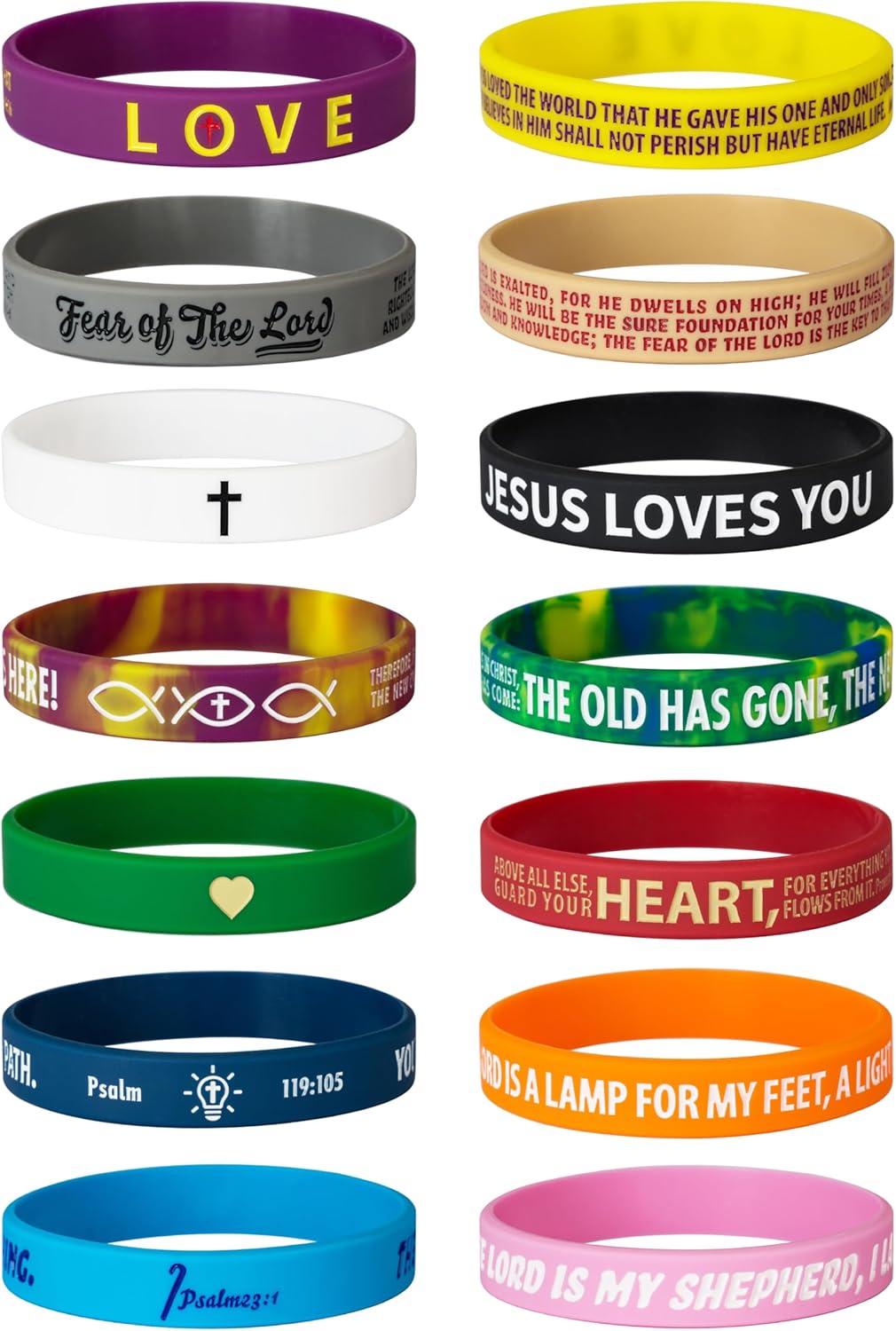 Amazon.com: Gracememory Bible Verses Bracelets Scripture Silicone ...