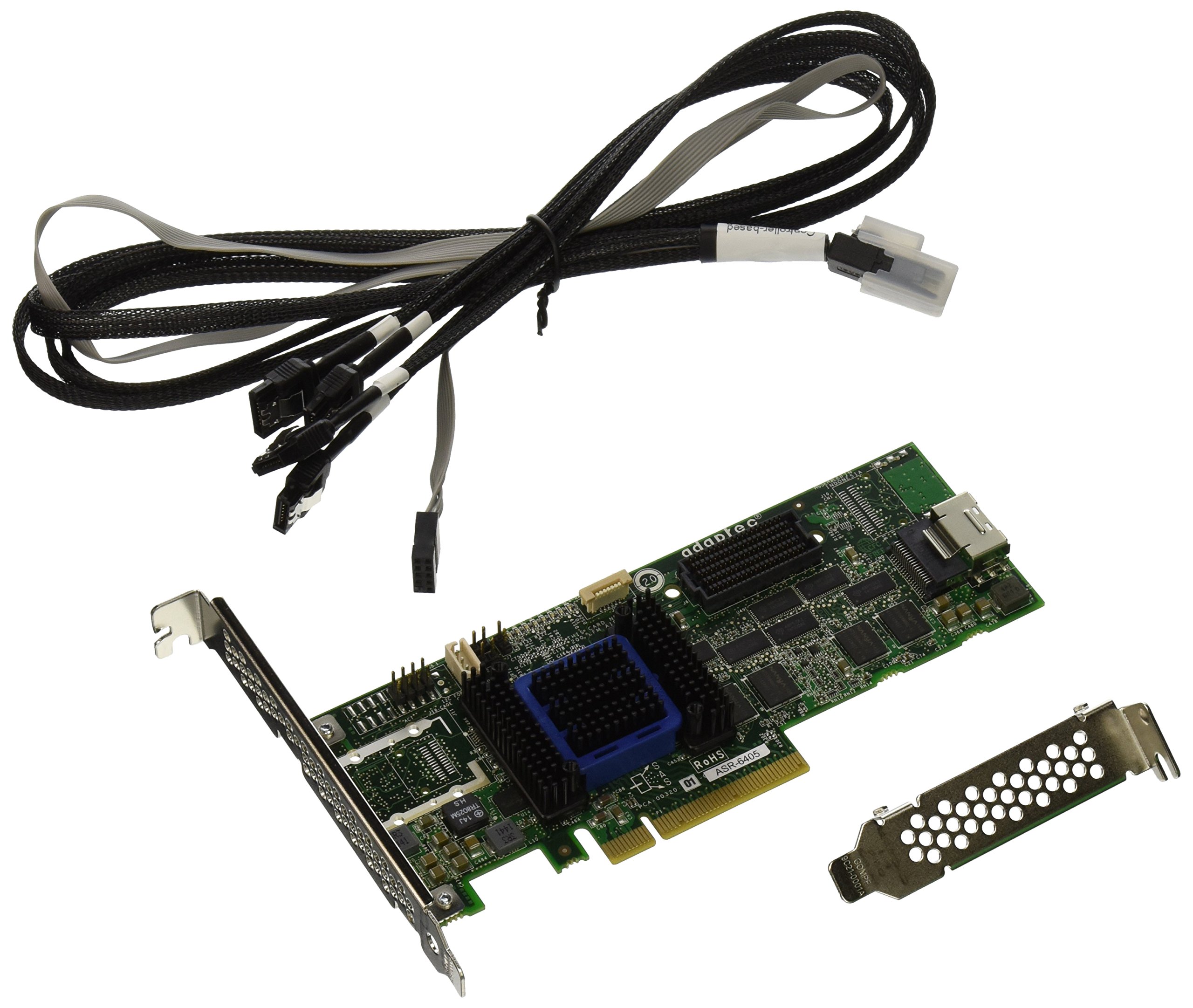 Amazon.com: Adaptec 6405 Kit Raid 0/1/10 Sata 512MB Pcie 3.3/12V MD2/LP ...
