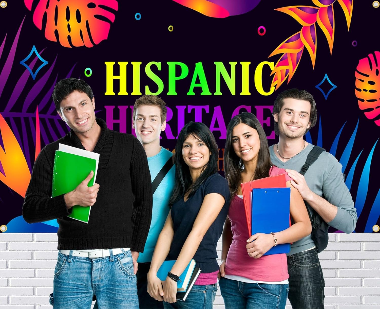 Cartel de celebración del mes de la herencia hispana, cartel festivo ...