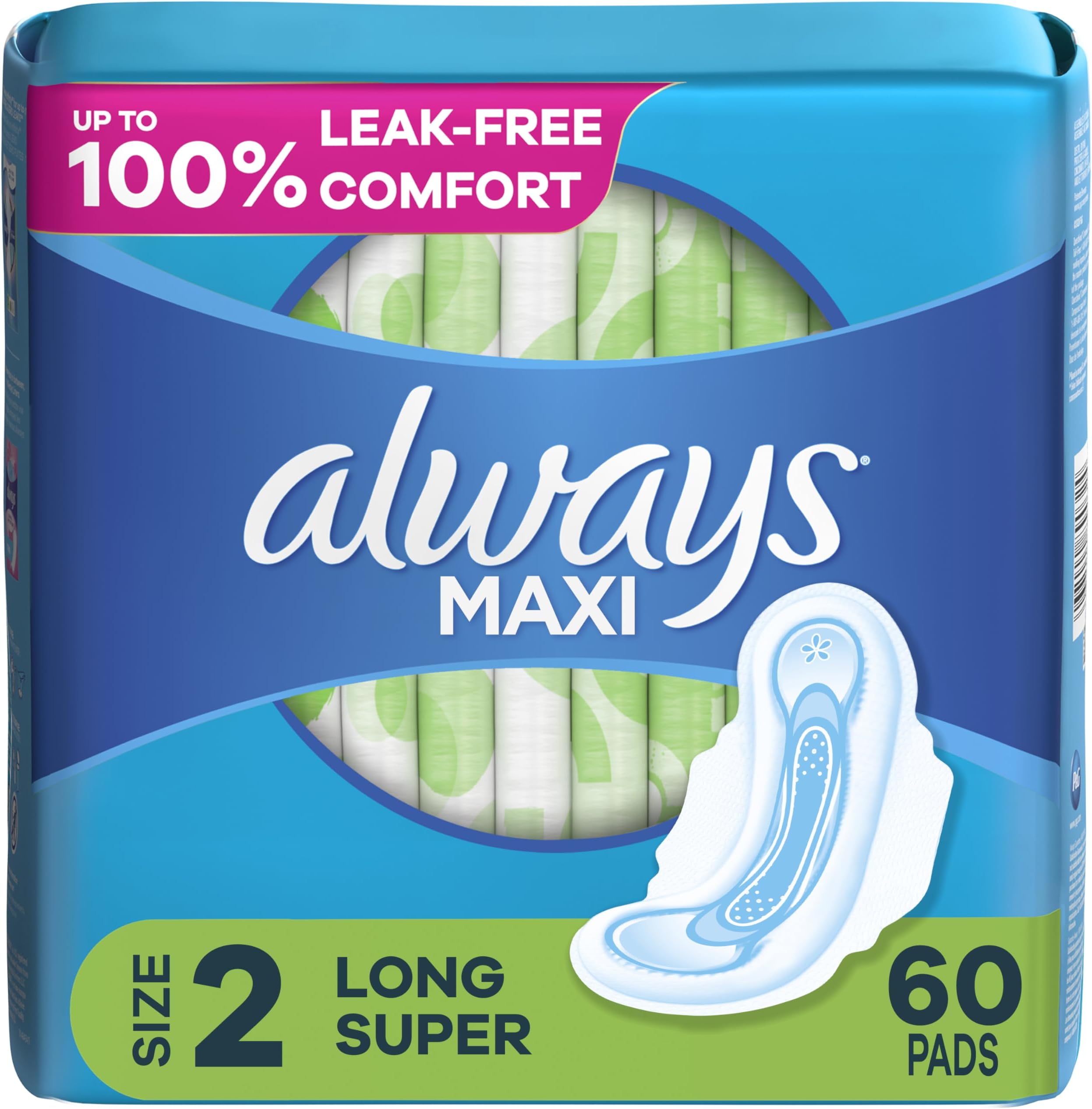 Amazon.com: Always Maxi Feminine Pads for Women, Size 2 Long Super ...