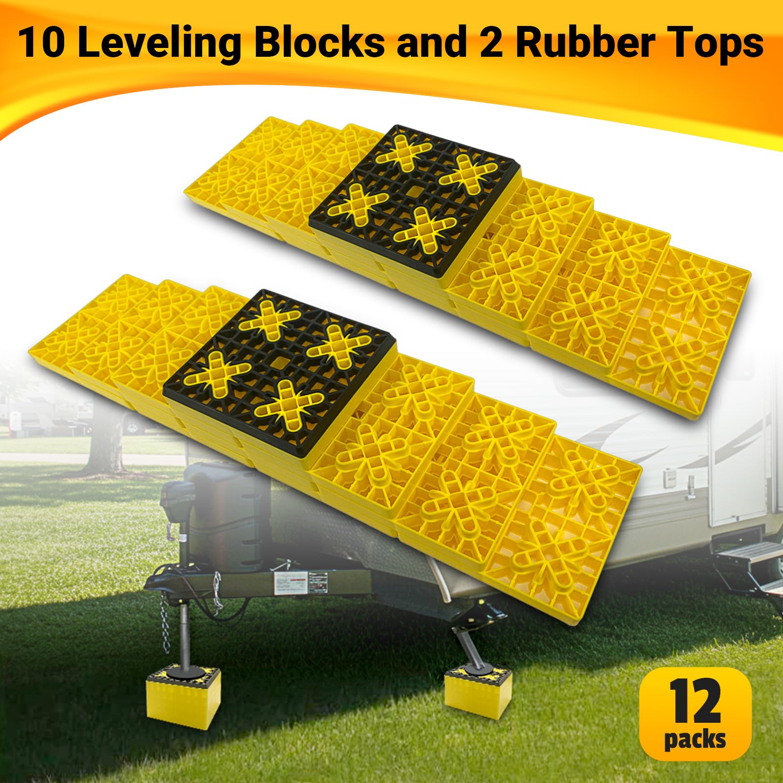 Camco Heavy-Duty 10-Pack RV Leveling Blocks | Heavy Duty Interlocking ...