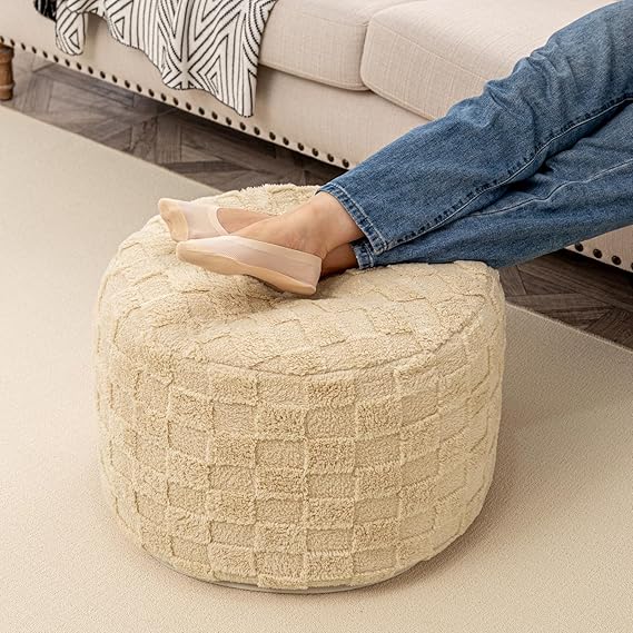 Amazon.com: Round Pouf Ottoman Boho Poof Home Decor Floor Pouffe ...