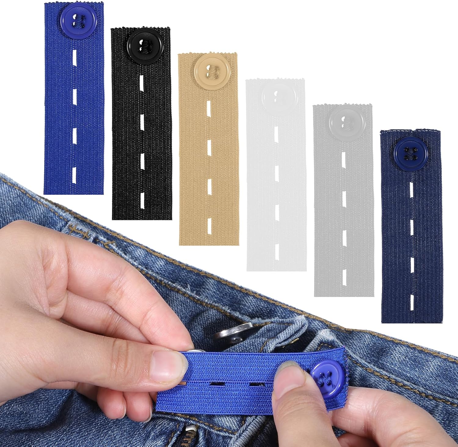 Amazon.com: Exircy 12 PCS Elastic Button Extenders for Jeans ...