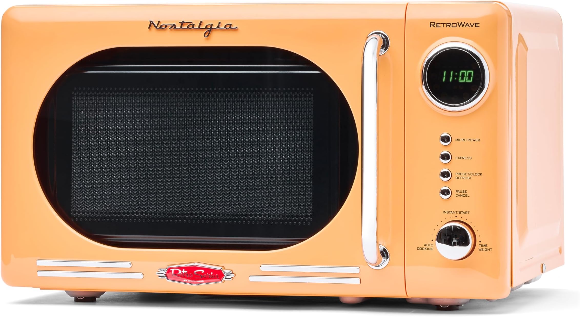 Amazon.com: Nostalgia Retro Compact Countertop Microwave Oven - 0.7 Cu ...