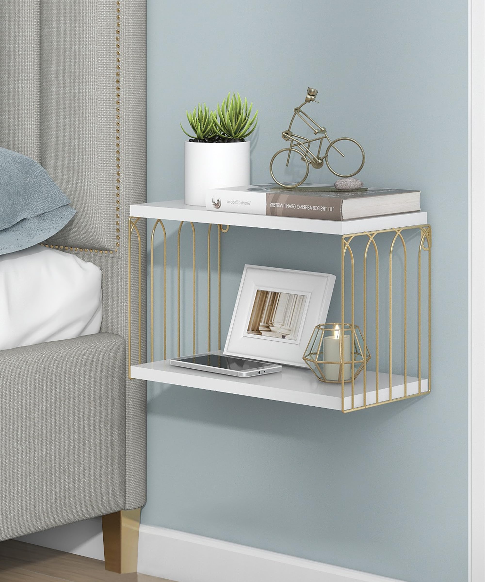 Amazon.com: Sivapleso Floating Nightstand Set of 2, White Floating ...