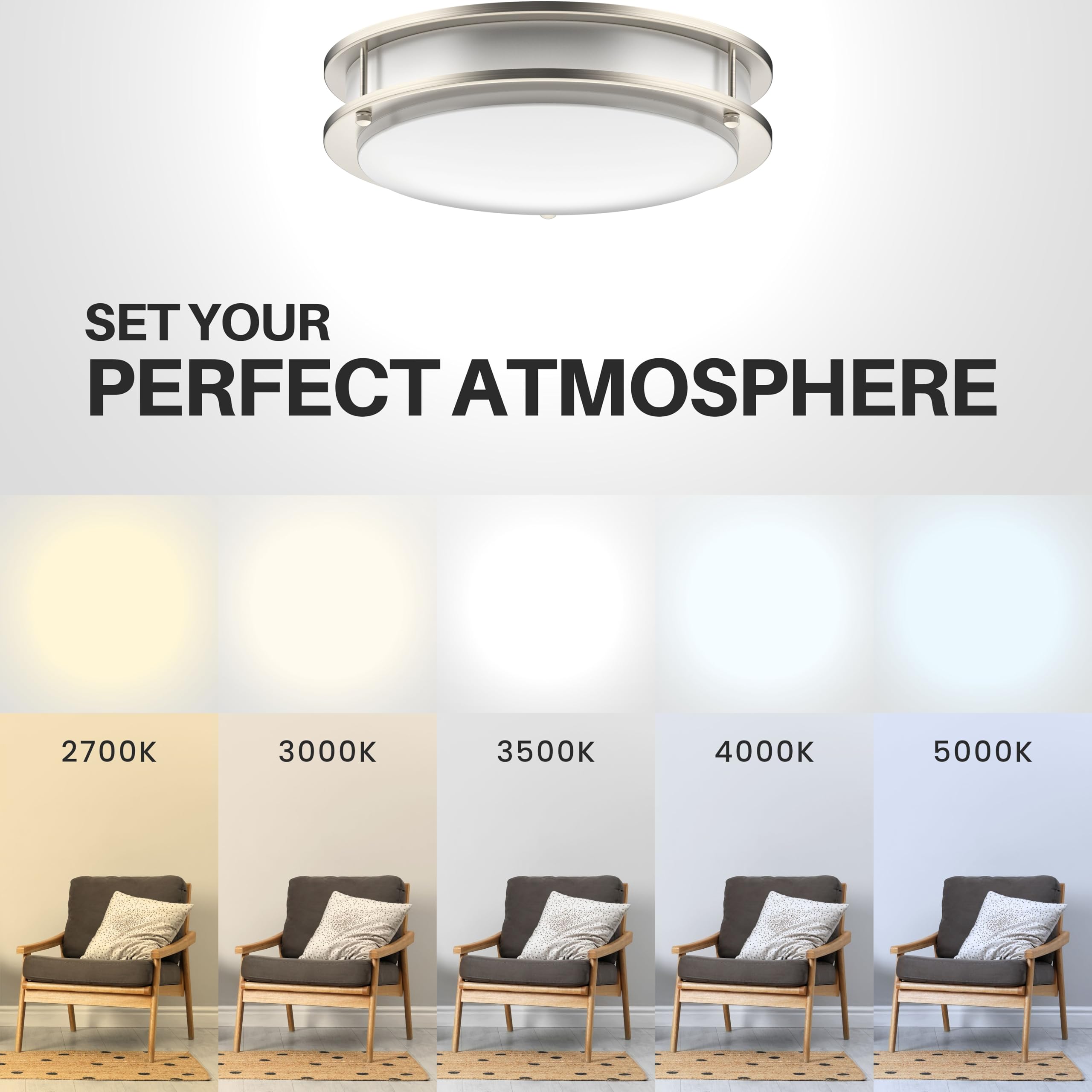 Snapklik.com : DYMOND LED Ceiling Light Flush Mount Dimmable Adjustable ...
