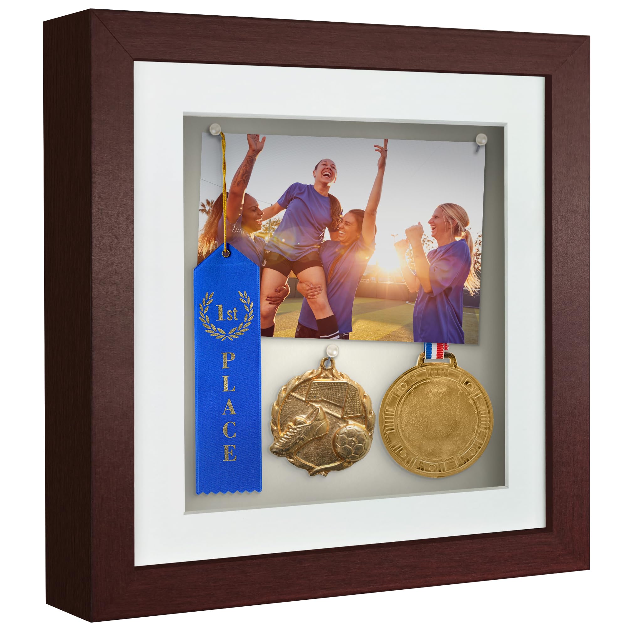 Snapklik.com : Americanflat 8x8 Shadow Box Frame In Mahogany
