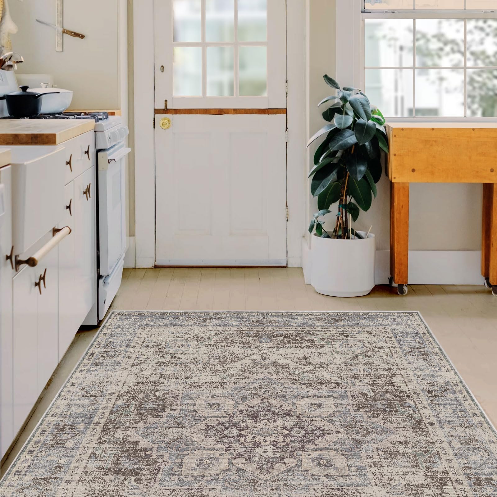 Amazon.com: Floor Flair Area Rugs Machine Washable, Living Room, 4x6 ...