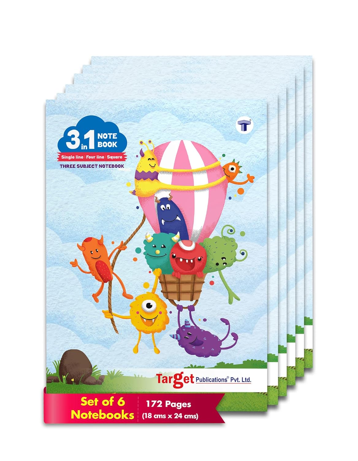 TARGET PUBLICATIONS 3 in 1 Notebook | Single Line Notebook Four Line ...