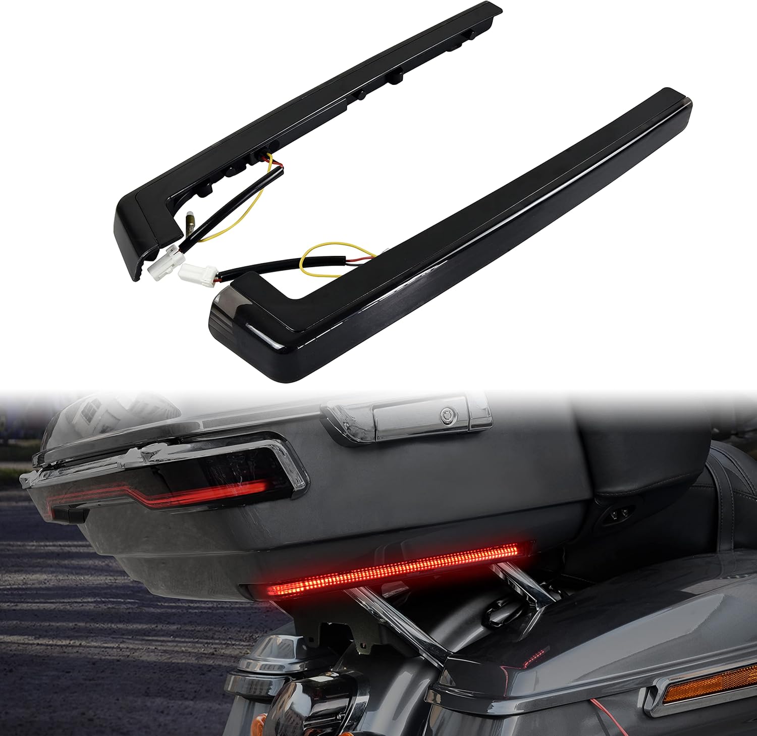 VEISUTOR Smoke Lens Tour Pack Accent Side Marker LED Light Kit w/Turn Signal Light for Harley ...