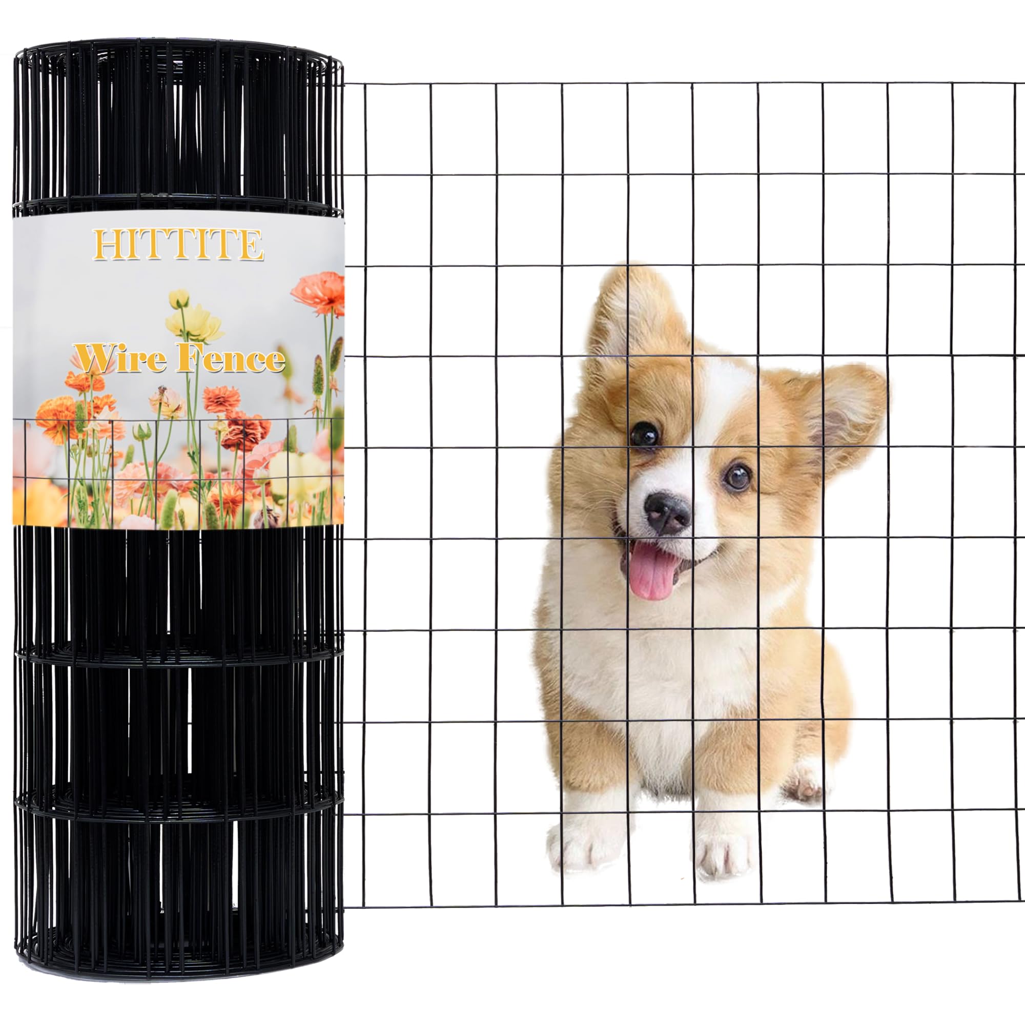 Snapklik.com : Black PVC Coated Welded Wire Fencing, 48in High X 50ft ...