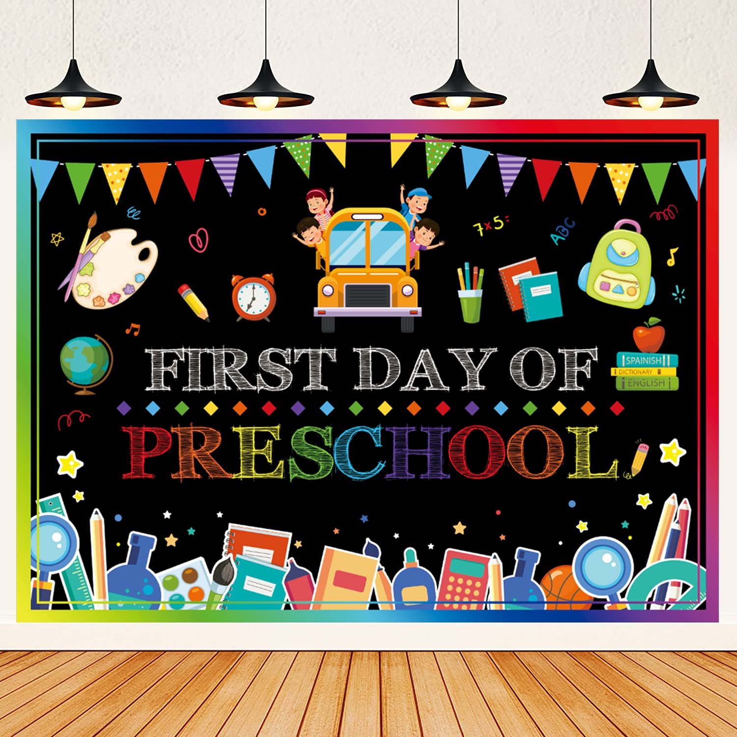 Snapklik.com : 7x5 Ft Back To School Backdrop First Day Of Preschool ...