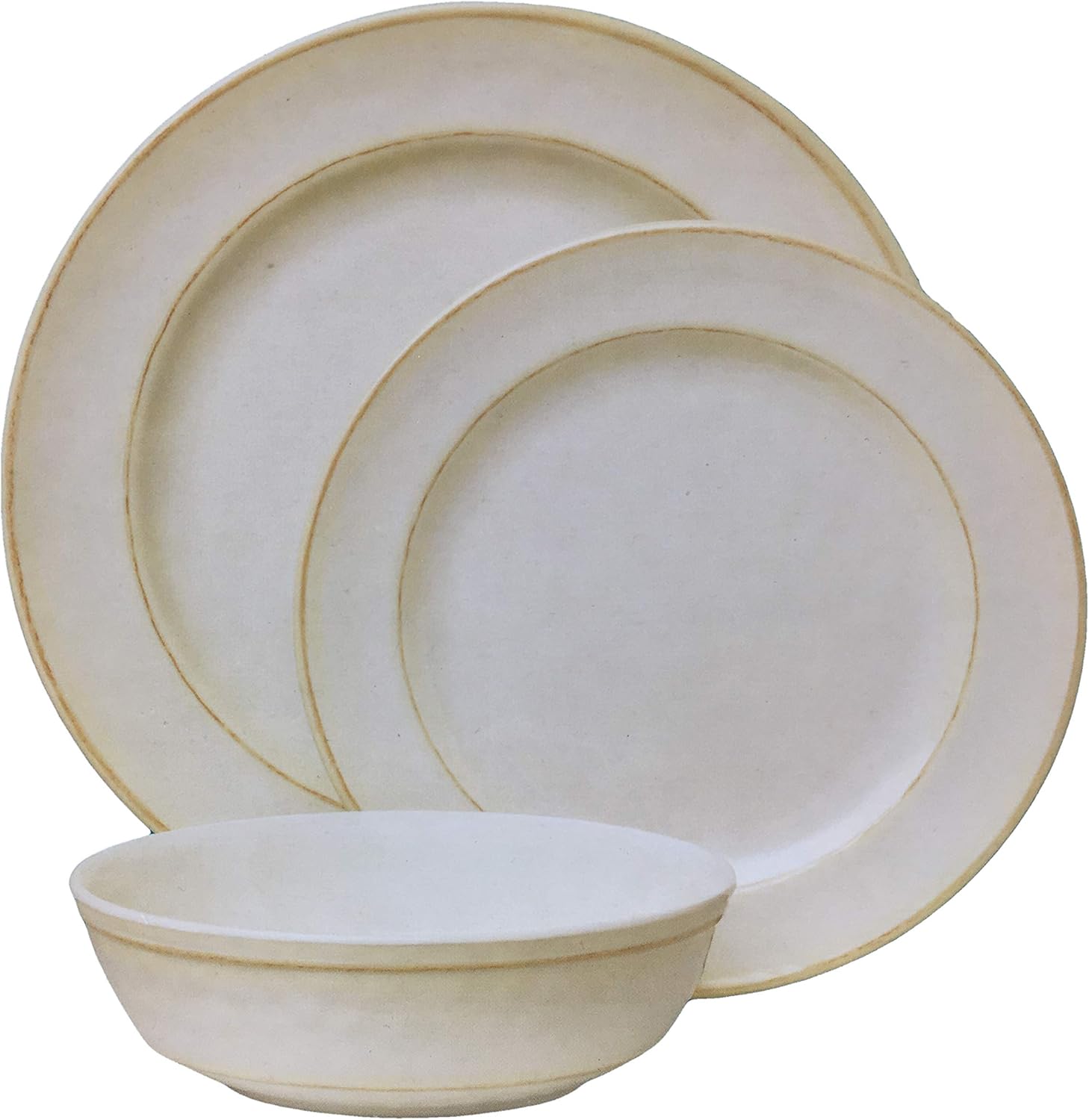 12 Piece Melamine Dinnerware Set, Off White Nepal | Ubuy