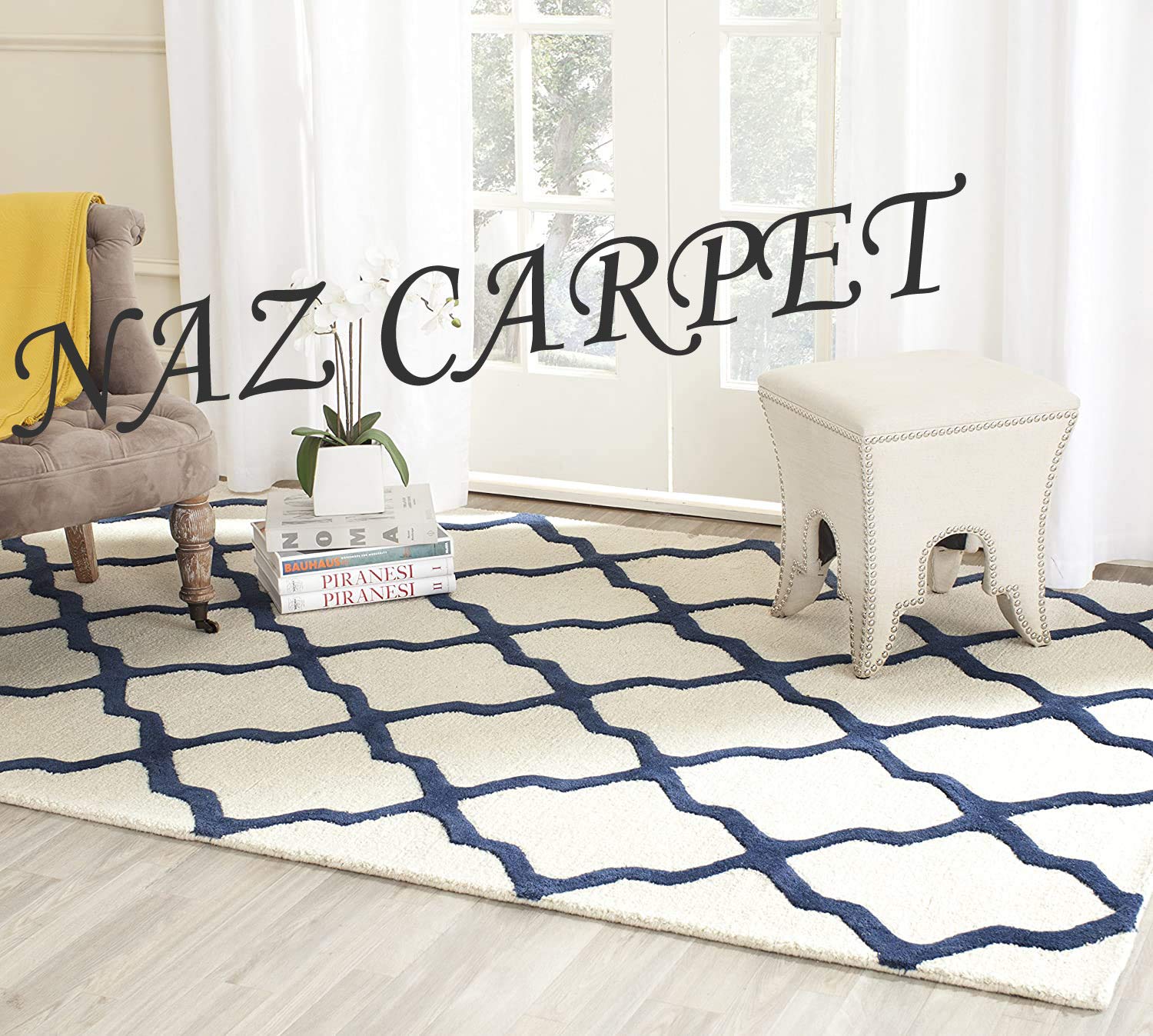 Buy Naz Carpet Floral Modern Hand Woven Round Loop/cut Pile Carpet ...
