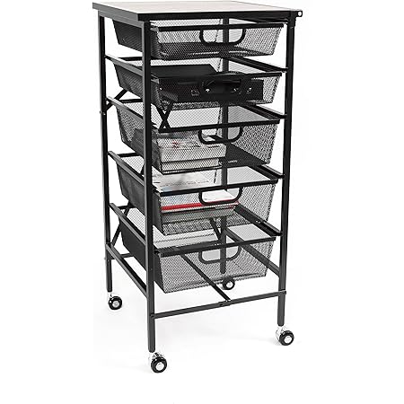 Amazon.com: Origami 5 Tier Mesh Drawers Rolling Cart, Craft small Desk ...