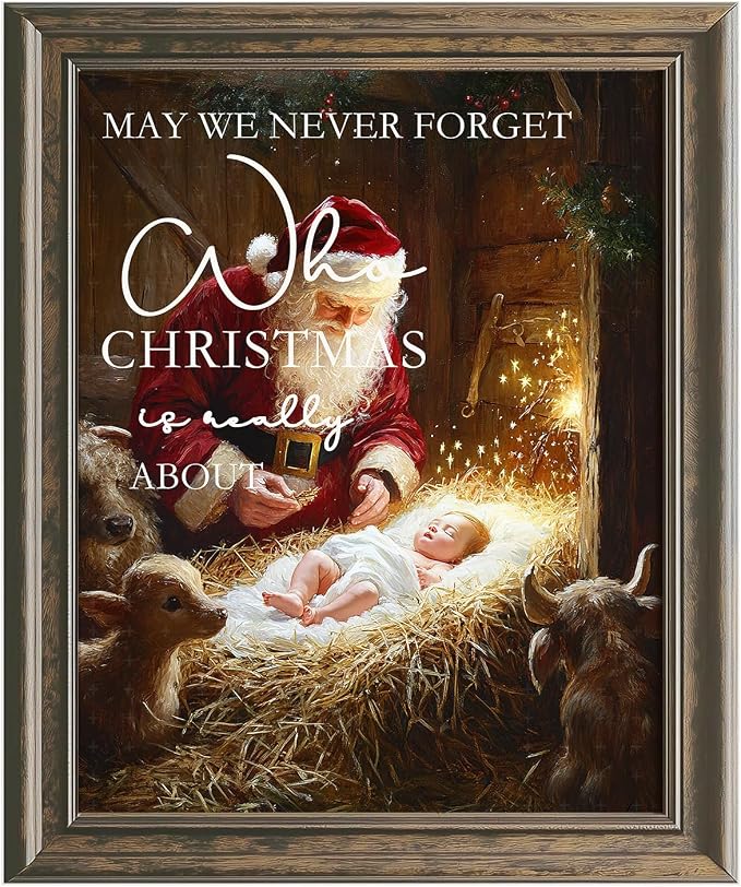 Amazon.com: vandlife Santa Claus Portrait Wall Art True Meaning of ...
