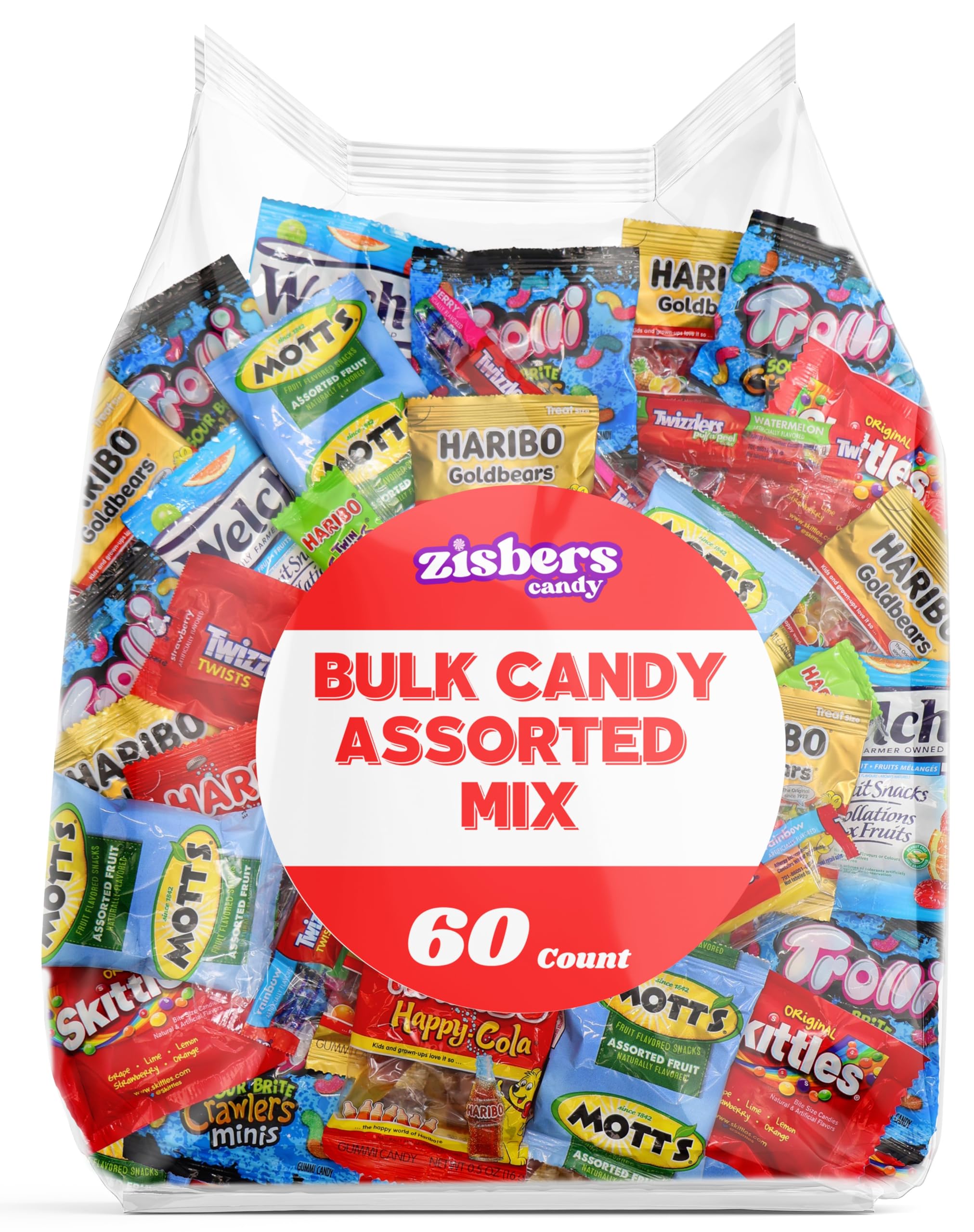 Amazon.com : Bulk Candy 60 Count Mini Packs Individually Wrapped Candy ...