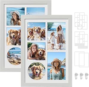 SONGMICS A4 Picture Frames Collage, Set of 2, 4x6 Multi Photo Frame, 8 ...