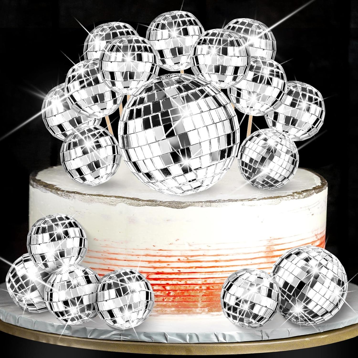 Amazon.com: 26 PCS Disco Ball Cake Toppers 70's Disco Cake Toppers ...