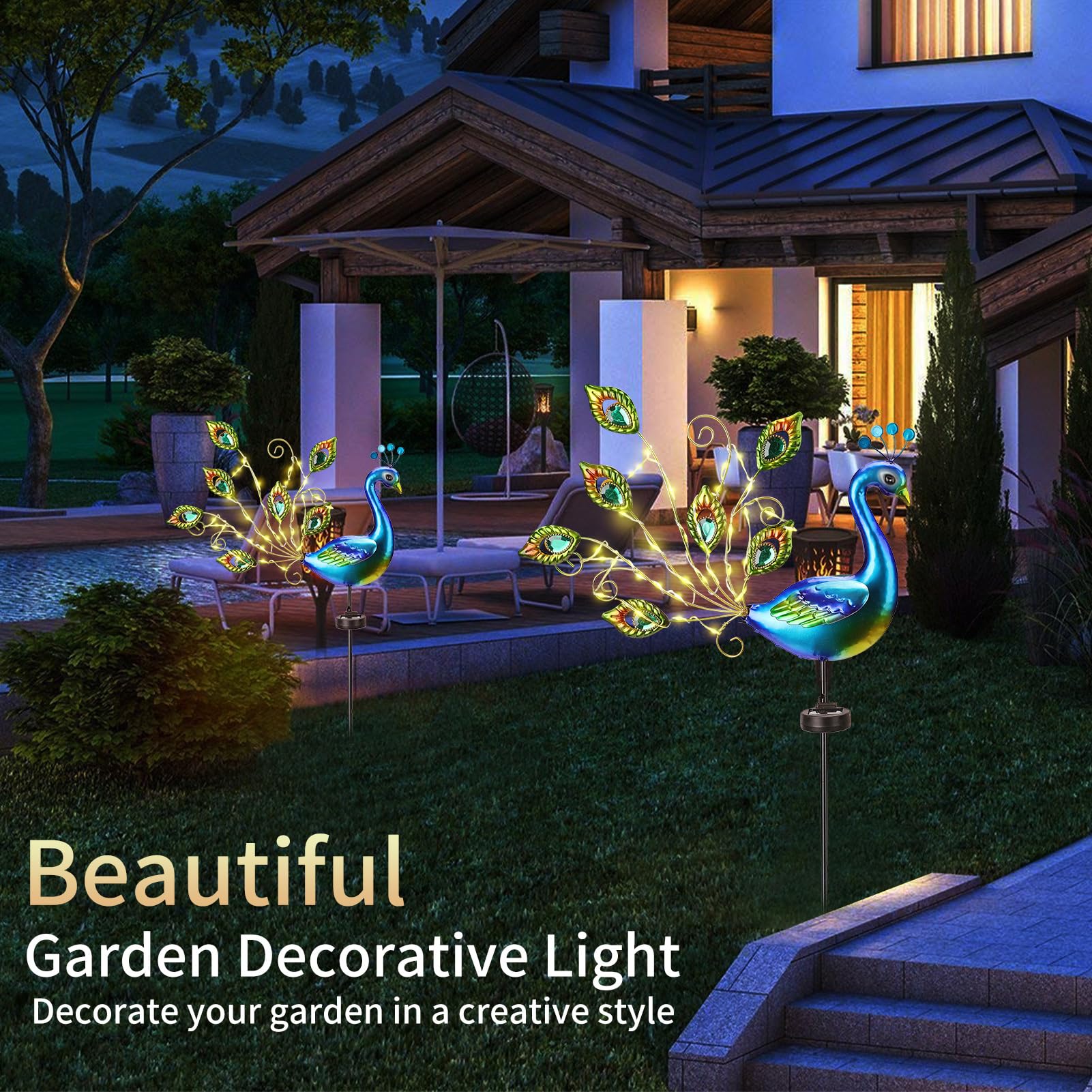 Snapklik.com : Peacock Solar Light-Yard Decorations Outdoor-Solar ...