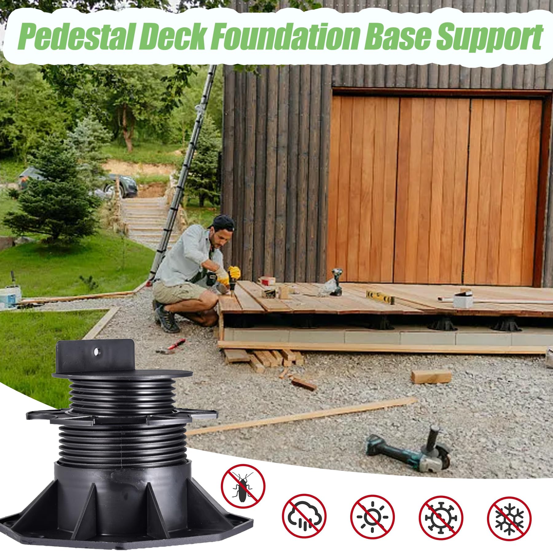 Deck Foundation Supports Myard Deck Foundation Block (2 Pack) For Wood