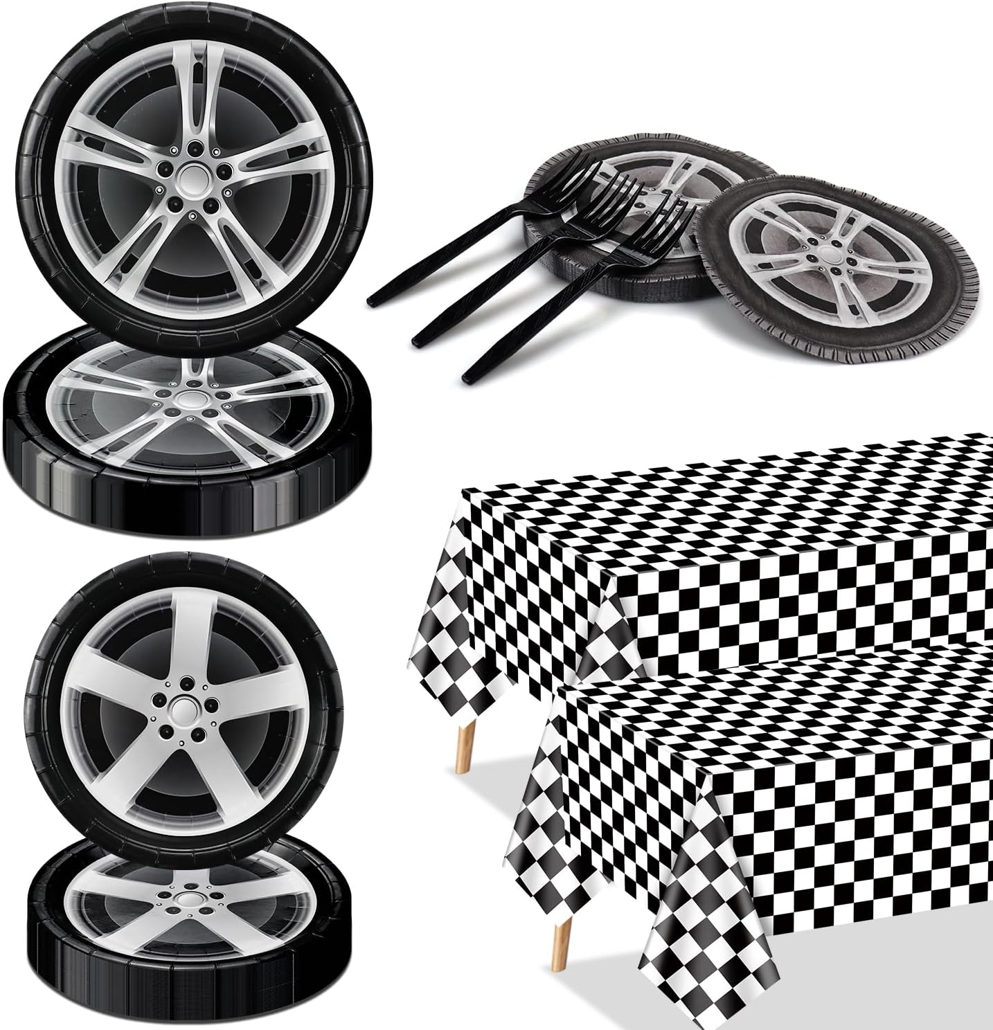 Amazon.com: Racing Car Birthday Party Decorations, 162Pcs Car Wheel ...