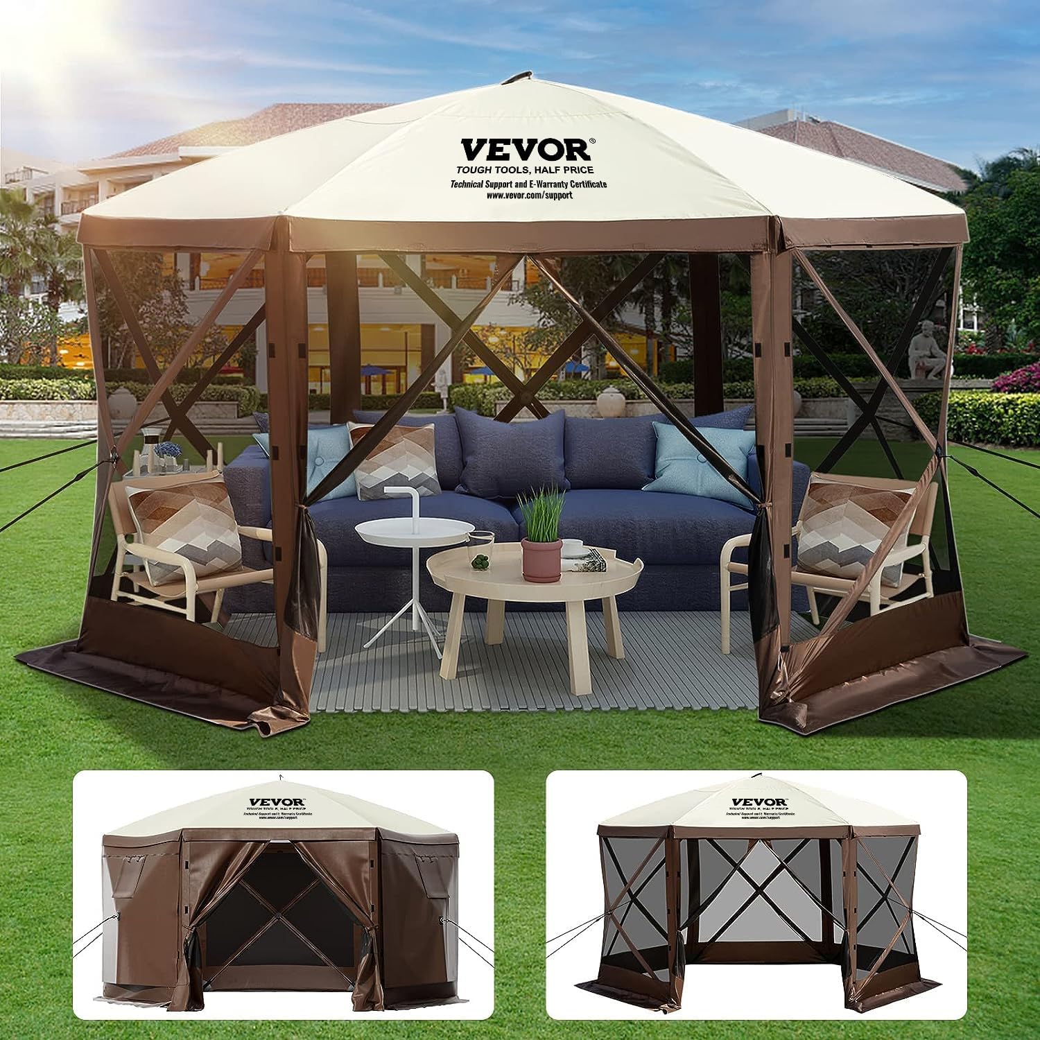 Amazon.com : EVER ADVANCED Pop up Screen House Tent for Camping 11.5 x ...