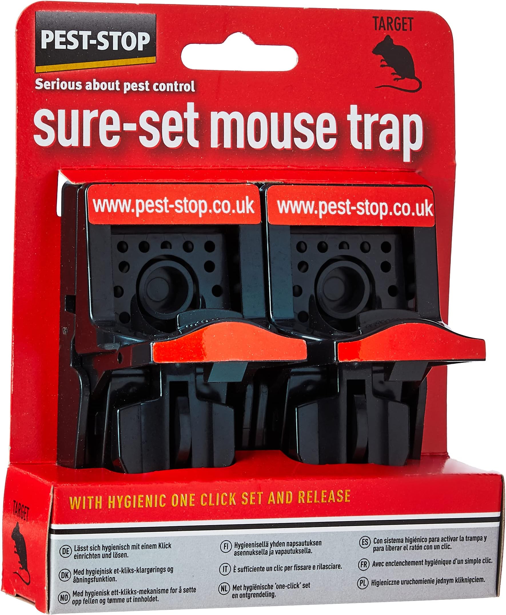 Pest-Stop PSSPT Sure-Set Plastic Mouse Trap, Black, 4.53 in*4.49 in*2. ...