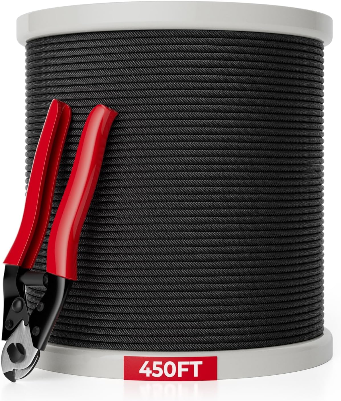 NUTYPE 1/8” T316 Black Stainless Steel Cable, Fade-Resistant Black ...